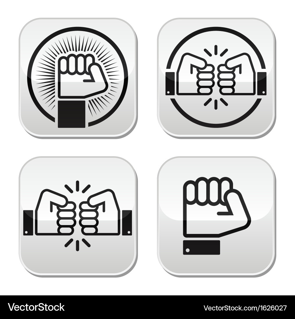 Fist bump buttons set Royalty Free Vector Image
