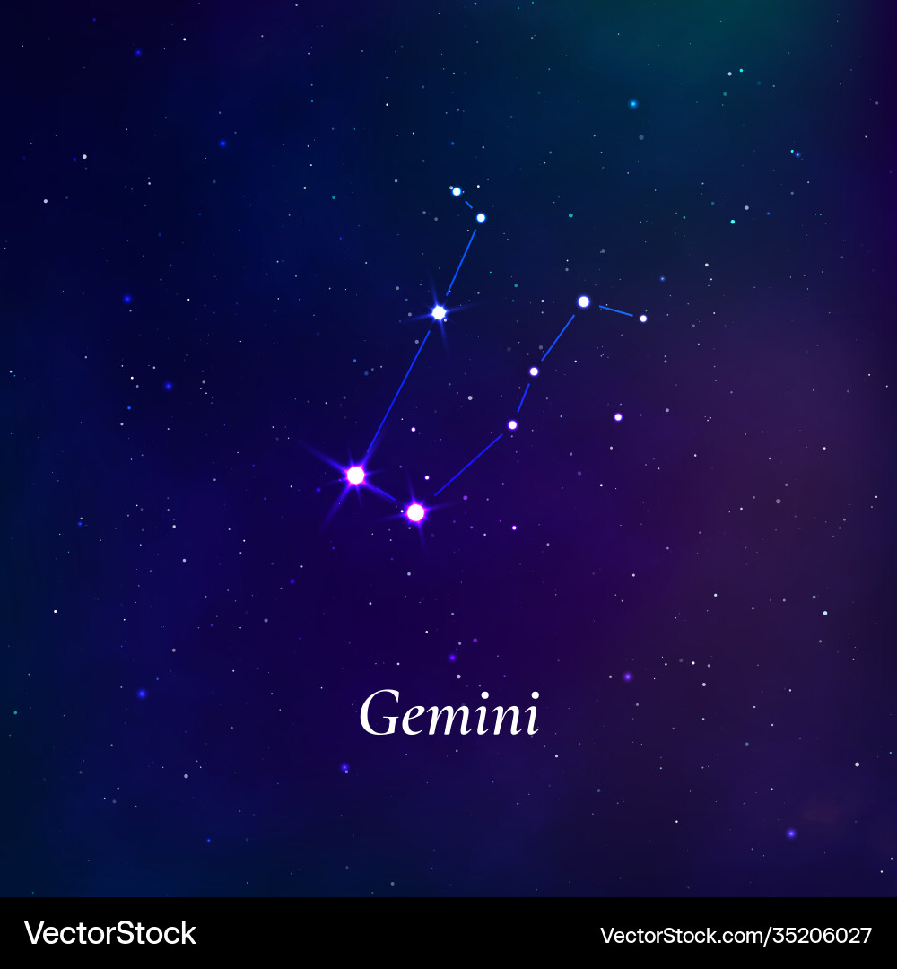 Gemini Zeichen Sterne Karte Sternzeichen Sternbild