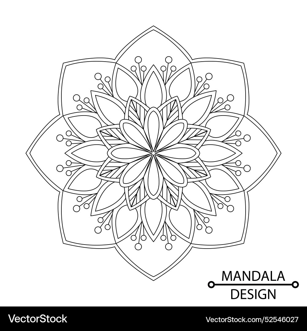 Nutural beautiful mandala coloring book page Vector Image