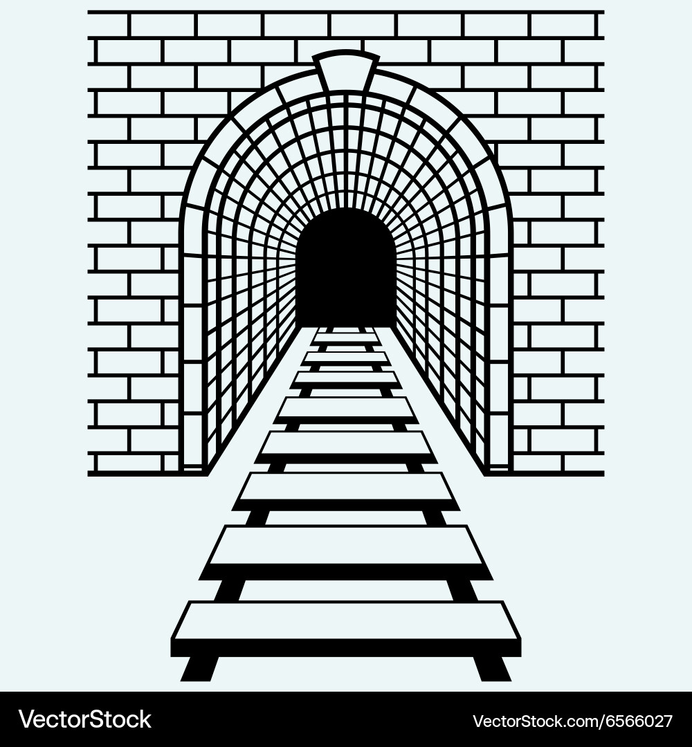 Railway tunnel Royalty Free Vector Image - VectorStock