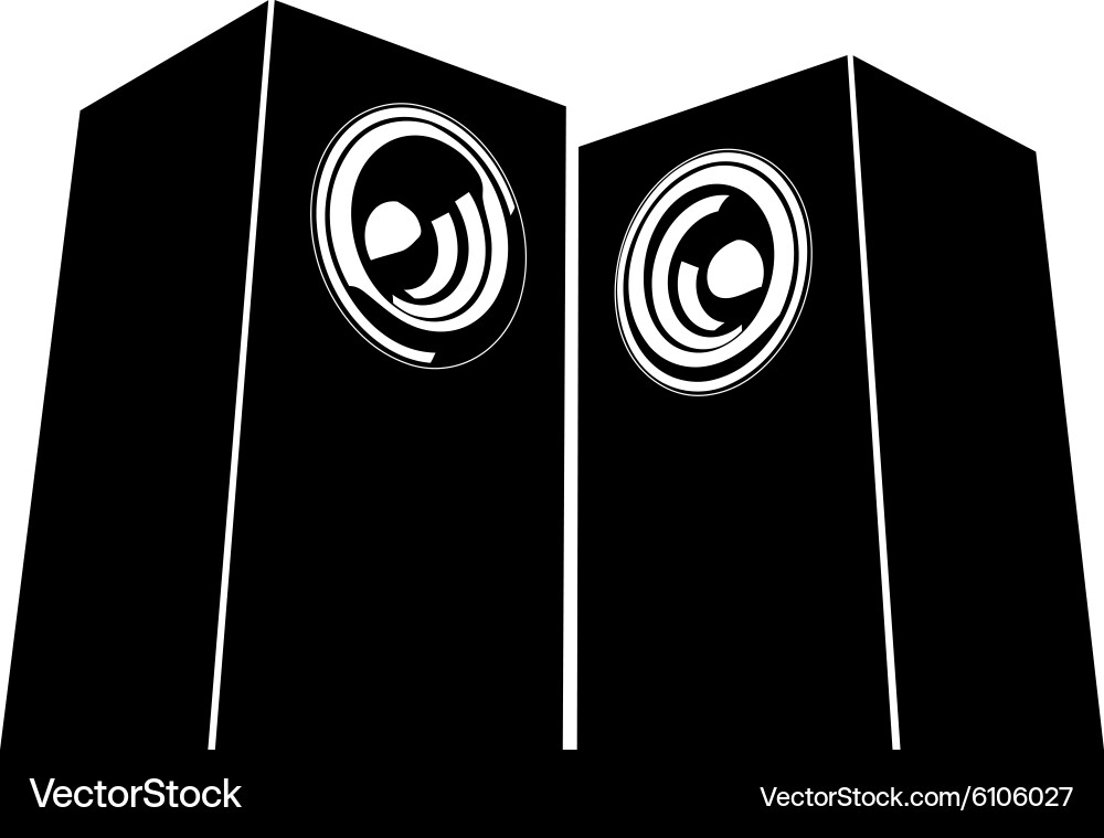 Sound-system speaker icon in black and white Vector Image