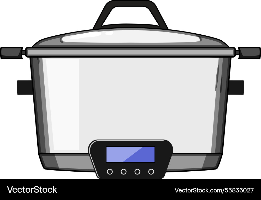 Soup slow cooker cartoon Royalty Free Vector Image
