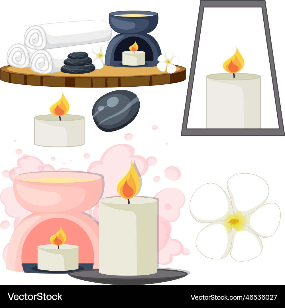 Spa and sauna self care elements collection Vector Image