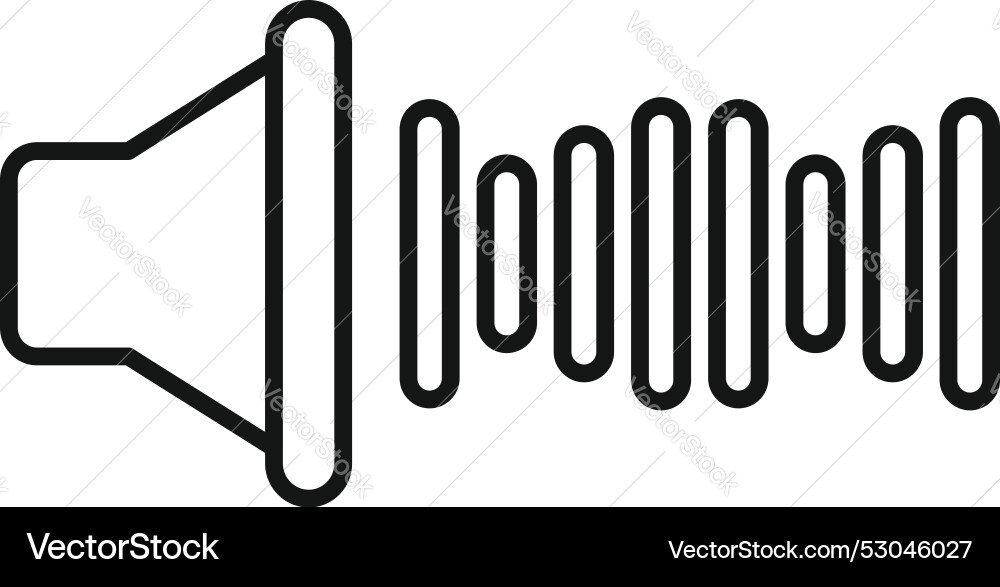 Speaker icon emitting sound waves for audio Vector Image