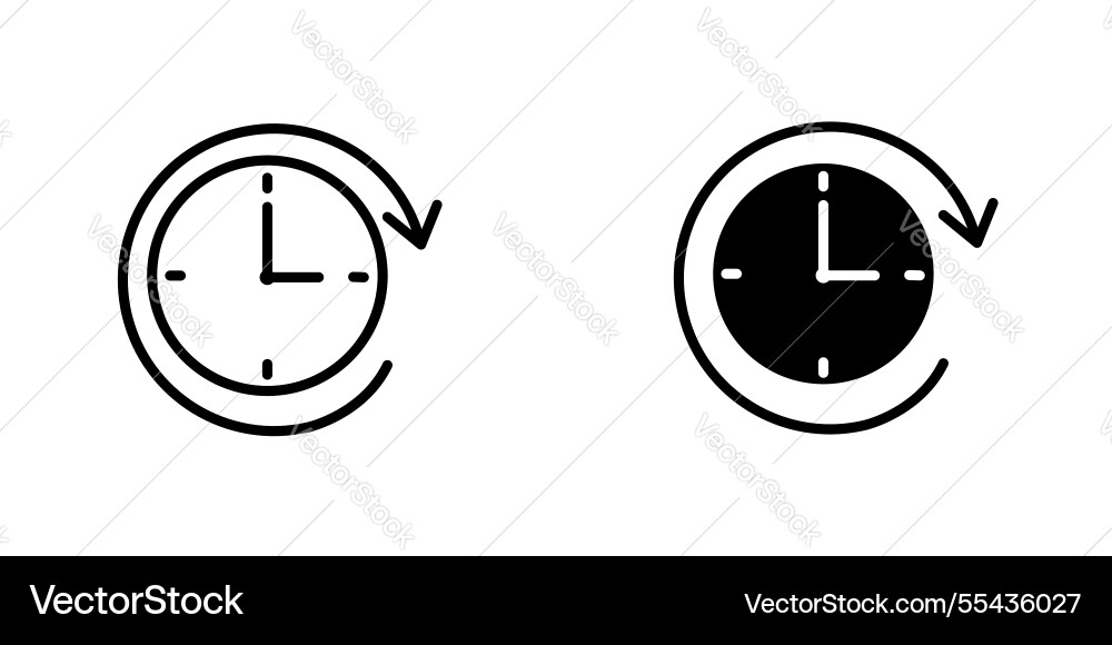 Time forward icons thin line designs Royalty Free Vector