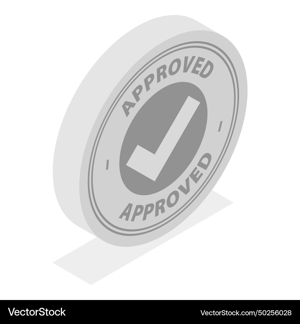 3d isometric flat set of approved Royalty Free Vector Image