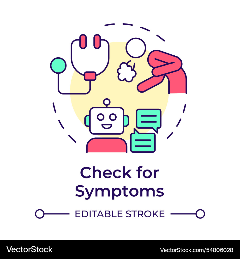 Check for symptoms multi color concept icon Vector Image