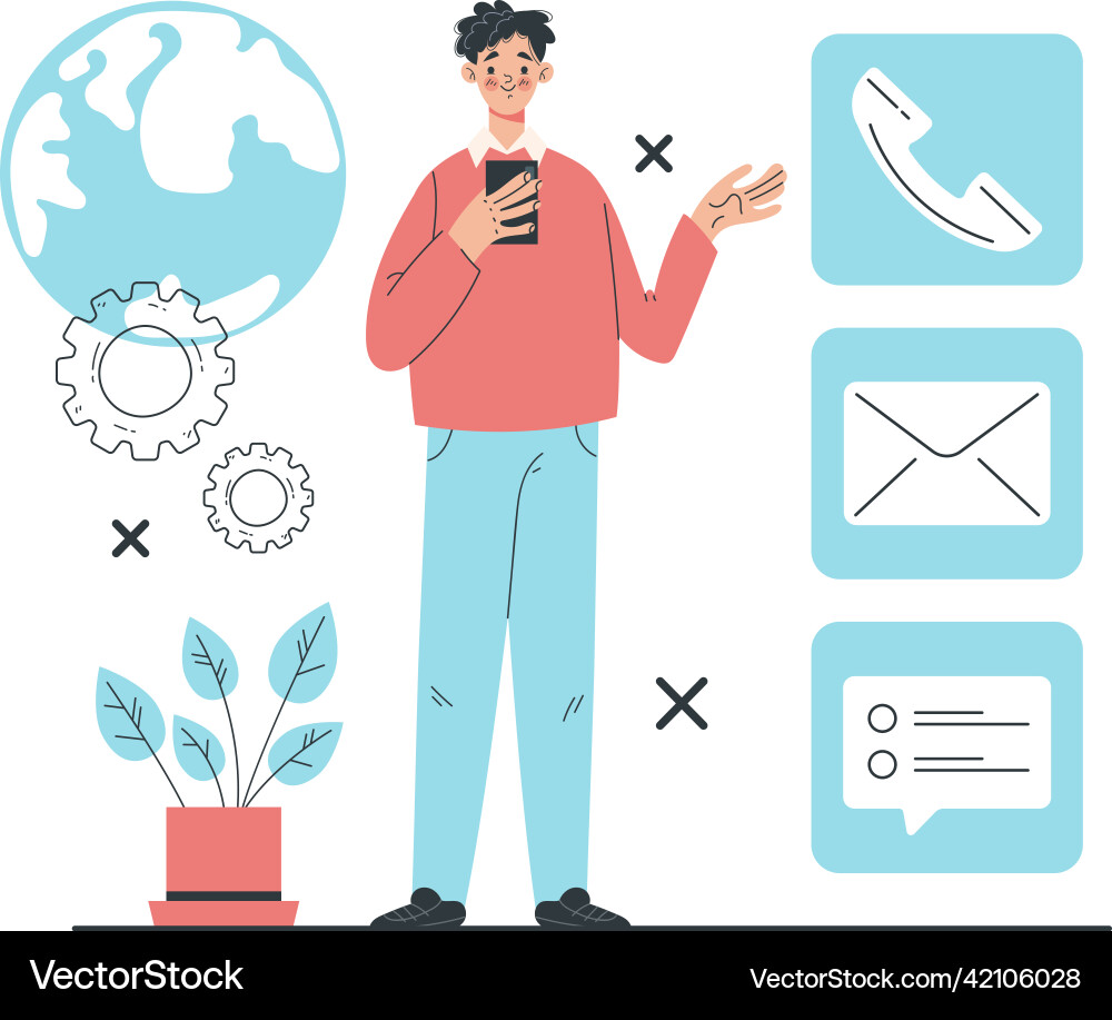 Client support concept Royalty Free Vector Image