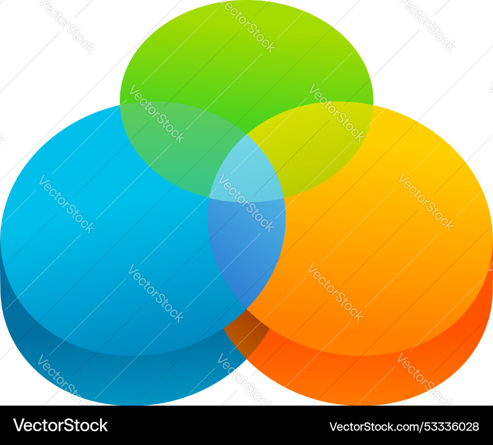 Colorful venn diagram showing intersecting areas Vector Image