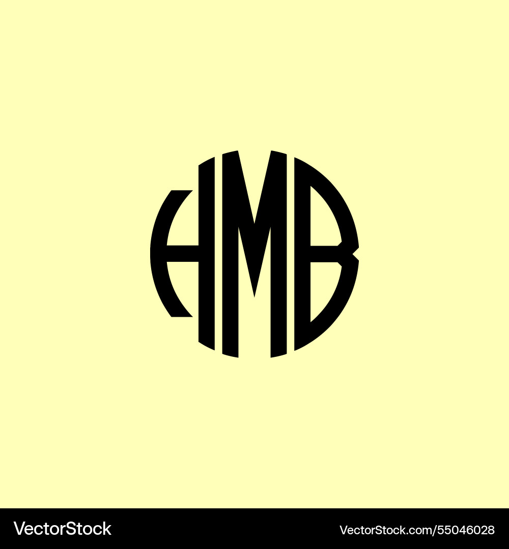 Creative rounded initial letters hmb logo Vector Image