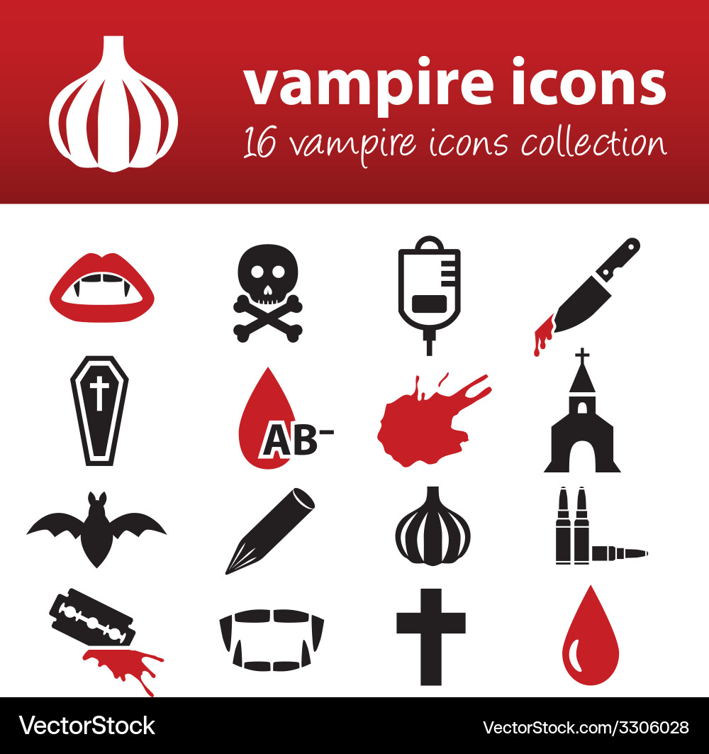 Dark Vampire Icons Royalty Free Vector Image - VectorStock