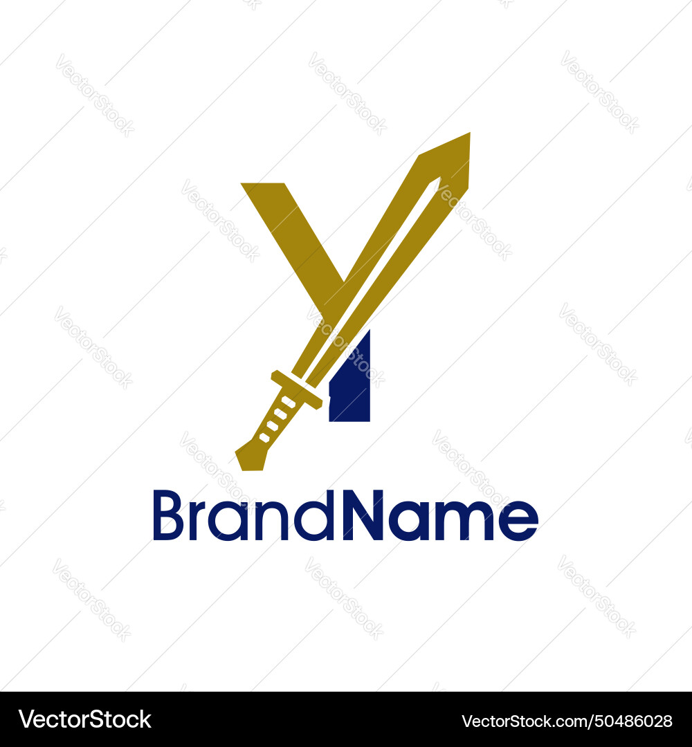 Elegant initial y sword logo Royalty Free Vector Image