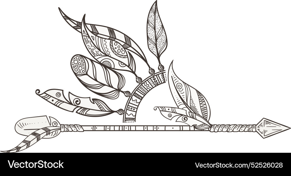 Ethnic decorative divider arrow with native Vector Image