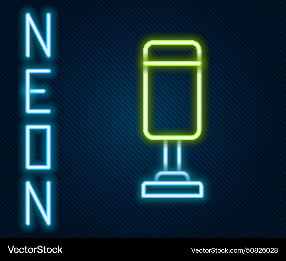 Glowing Neon Line Punching Bag Icon Isolated Vector Image
