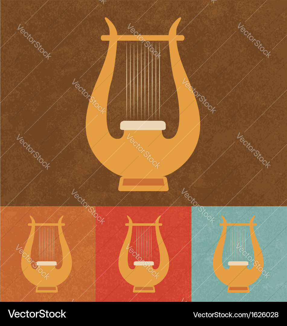 Retro harp Royalty Free Vector Image - VectorStock
