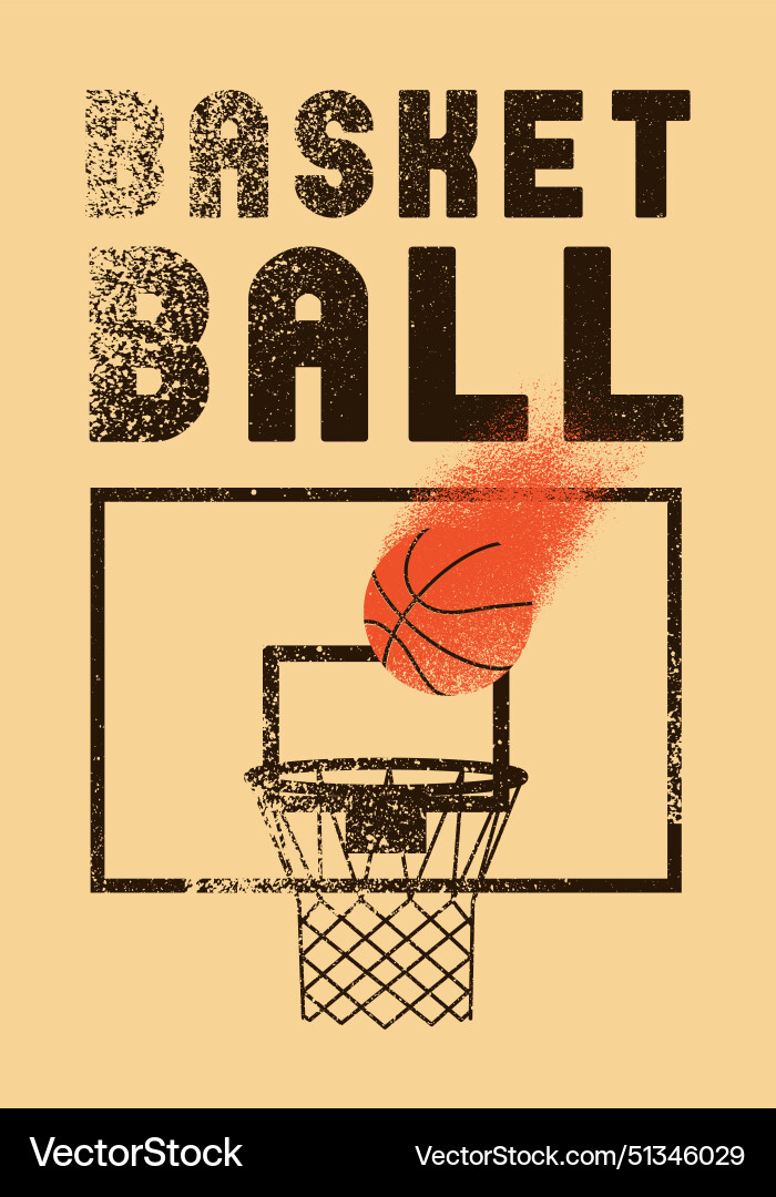 Basketball typographical vintage grunge poster Vector Image