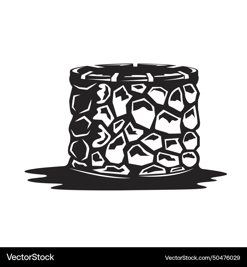 Black old well design element template Royalty Free Vector