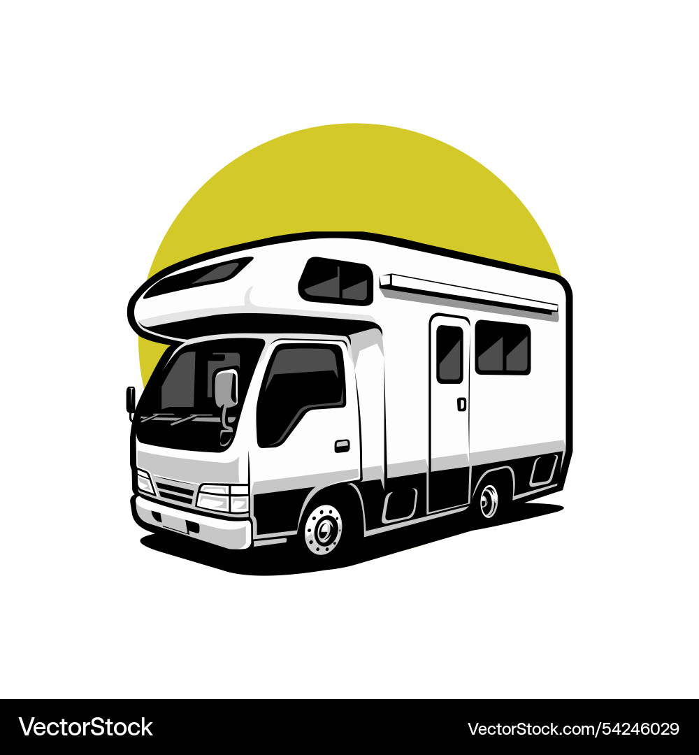 Campervan motorhome caravan rv side view isolated Vector Image