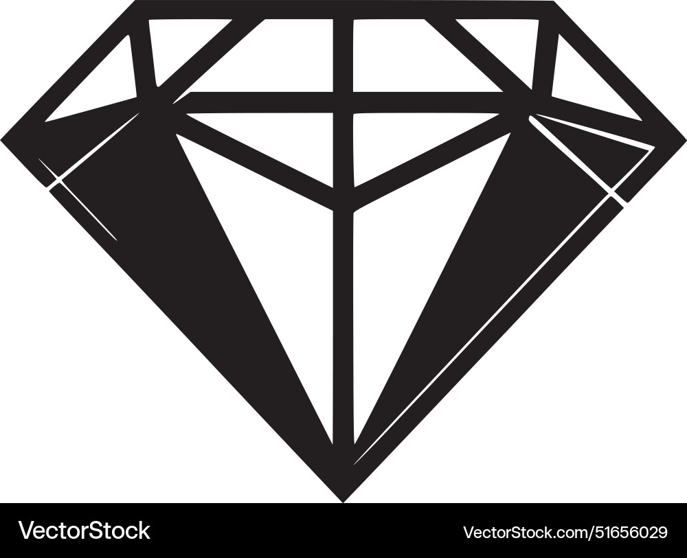 Diamond - minimalist and flat logo Royalty Free Vector Image