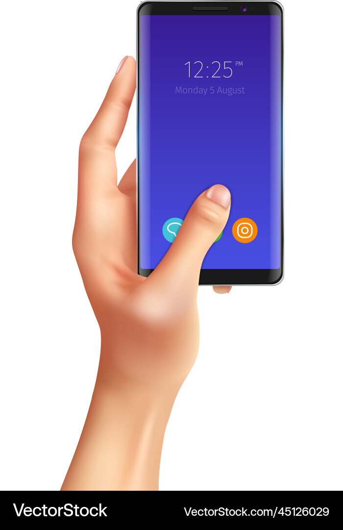 Gadget in hand composition Royalty Free Vector Image