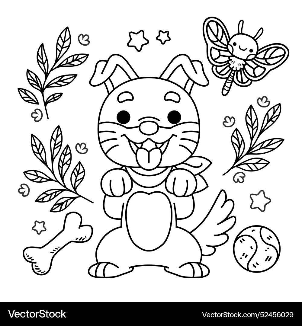 Hand drawn rabbit coloring book Royalty Free Vector Image