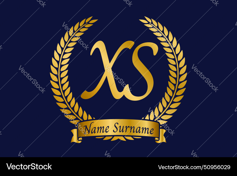 Initial letter x and s xs monogram logo design Vector Image