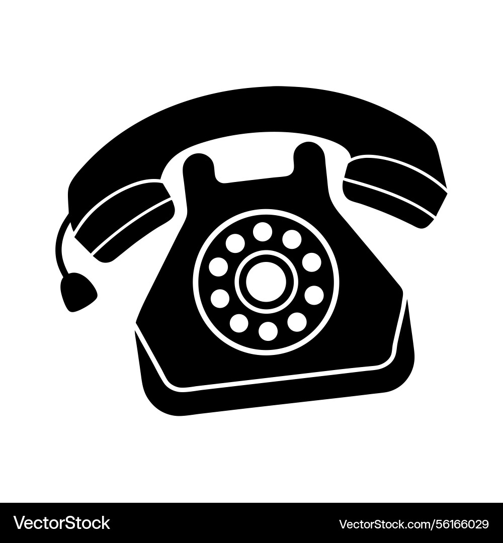Modern ringing phone black silhouette for digital Vector Image