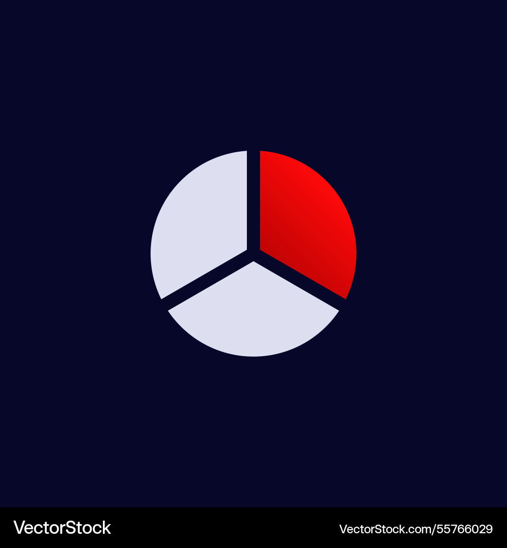 Red and gray circle chart section highlight Vector Image