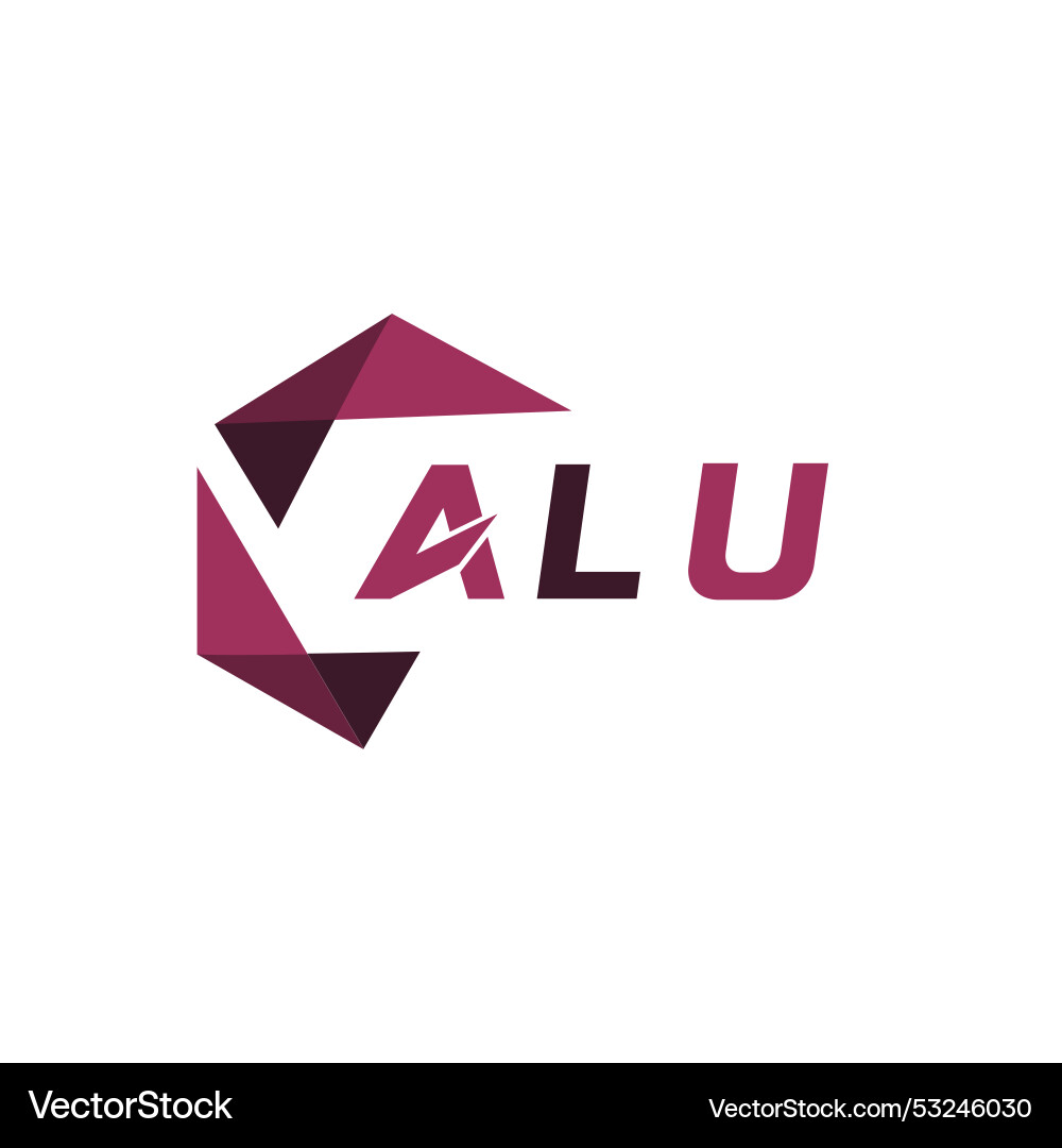 Alu creative minimalist letter logo unique Vector Image