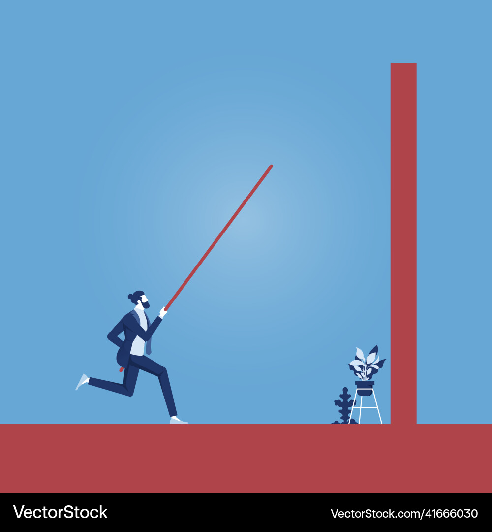 Businessman Overcoming Obstacle Royalty Free Vector Image