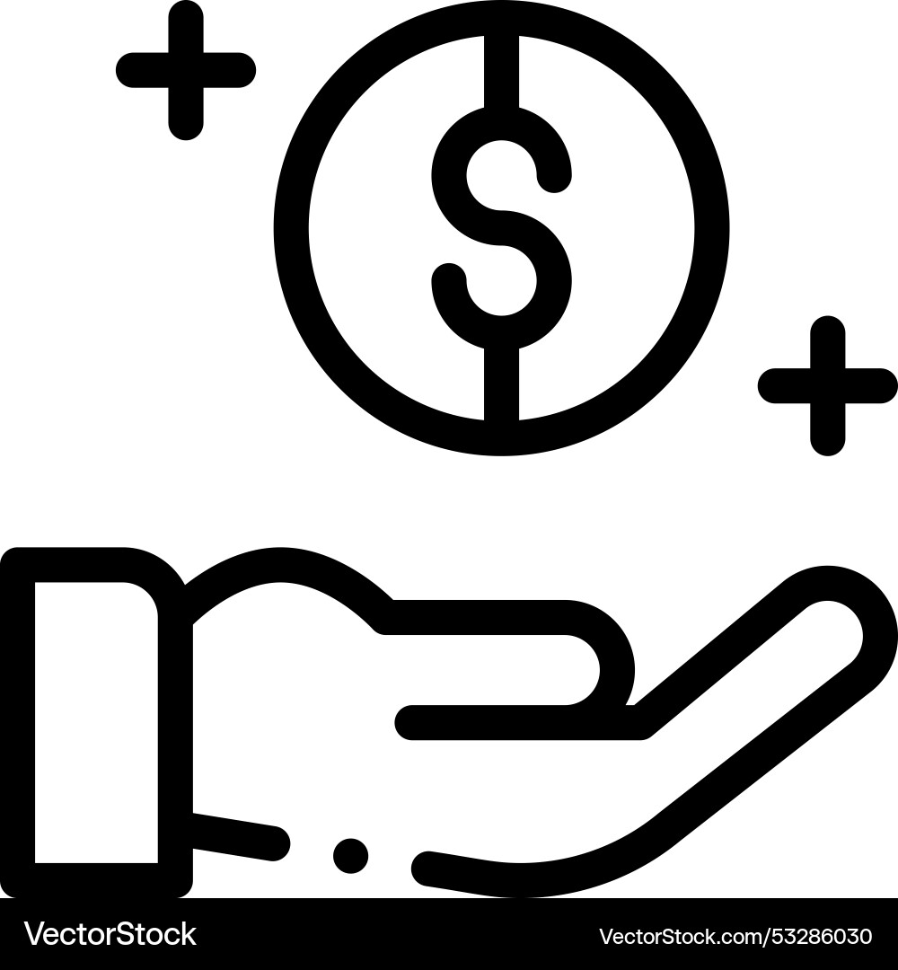 Earn money icon thin linear style design isolated Vector Image