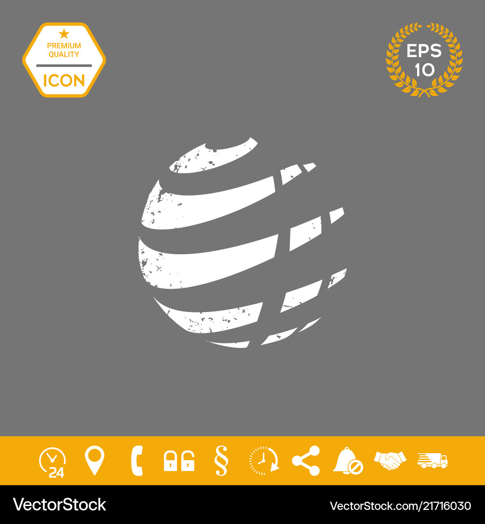 Earth logo with grunge effect graphic elements Vector Image