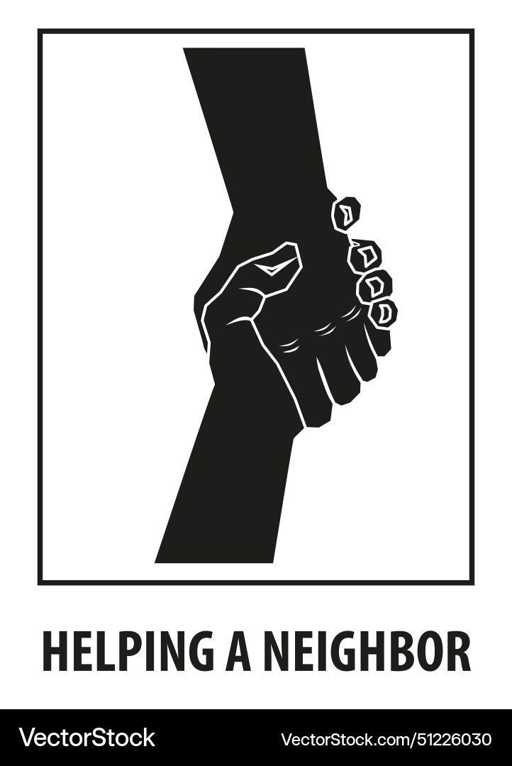 Helping a neighbor a hand supporting another Vector Image