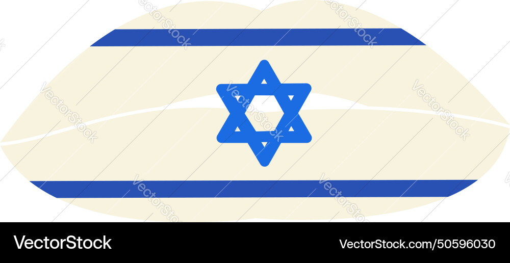 Israel flag festive girl lips solid milk Vector Image