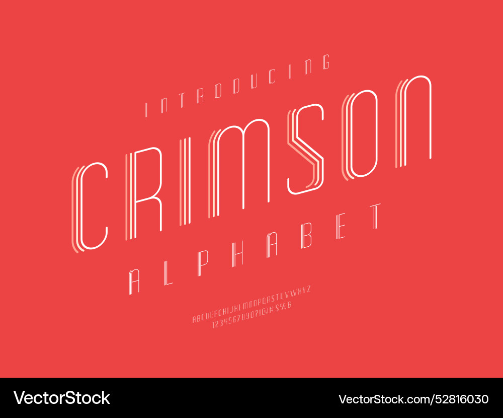 Modern line font Royalty Free Vector Image - VectorStock