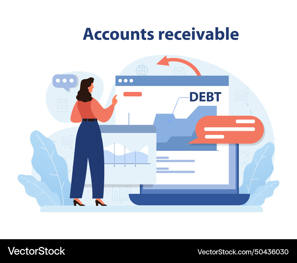 Monitoring accounts receivable operations woman Vector Image