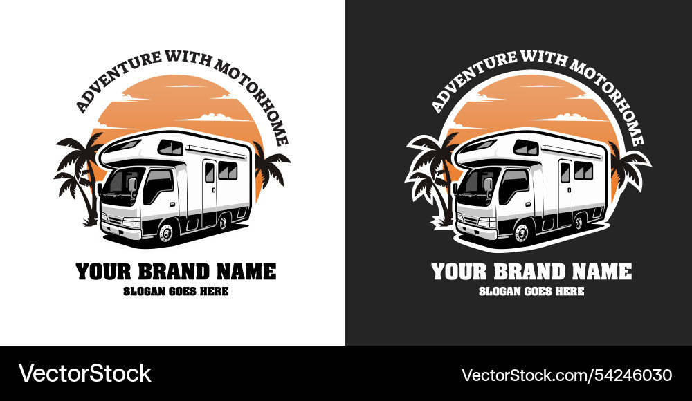 Motorhome campervan caravan rv logo – Royalty-Free Vector | VectorStock