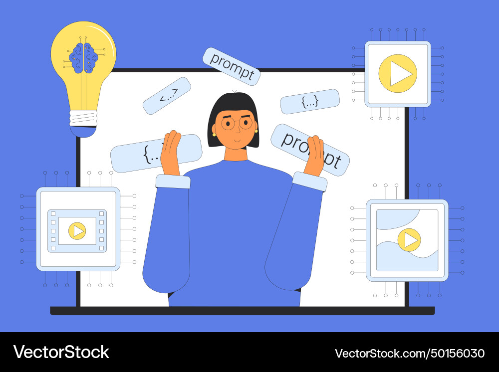 Prompt video engineer education Royalty Free Vector Image