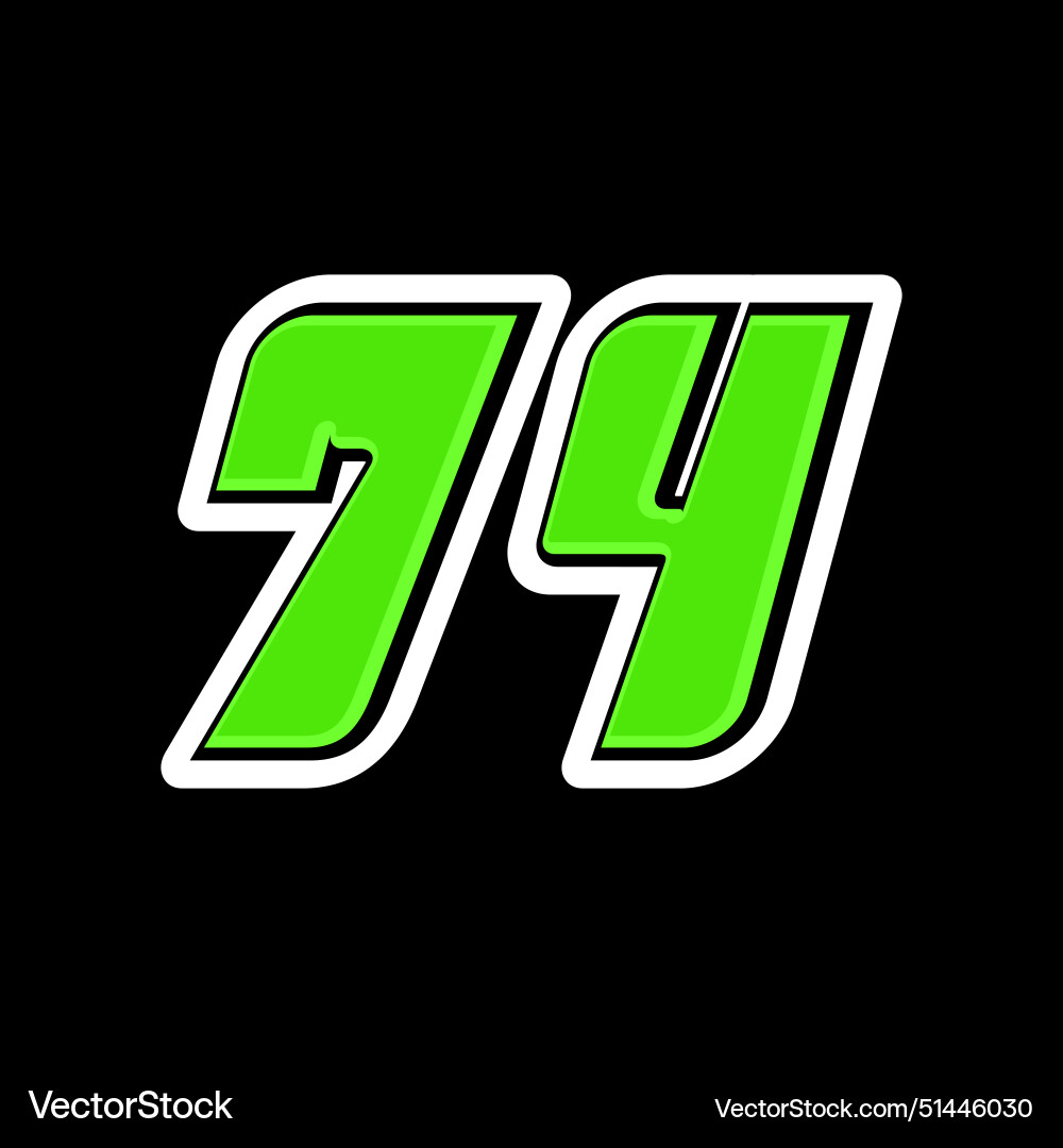 Racing number 74 design template Royalty Free Vector Image