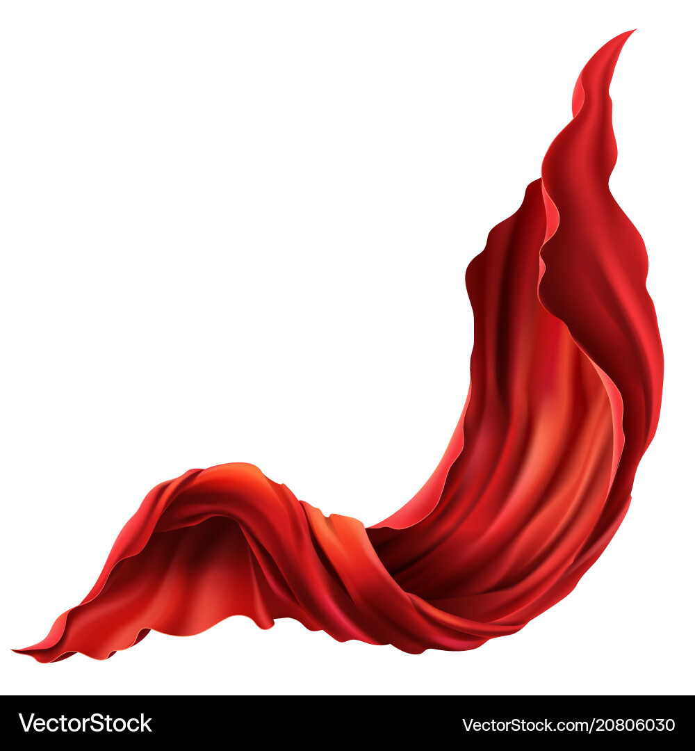 Red Flowing Fabric Swatch Royalty Free Vector Image