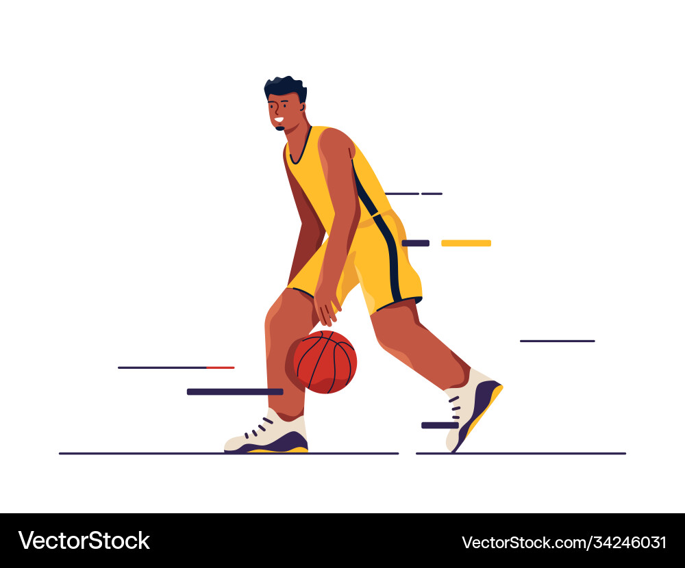 Basketball Player in Action Royalty Free Vector Image