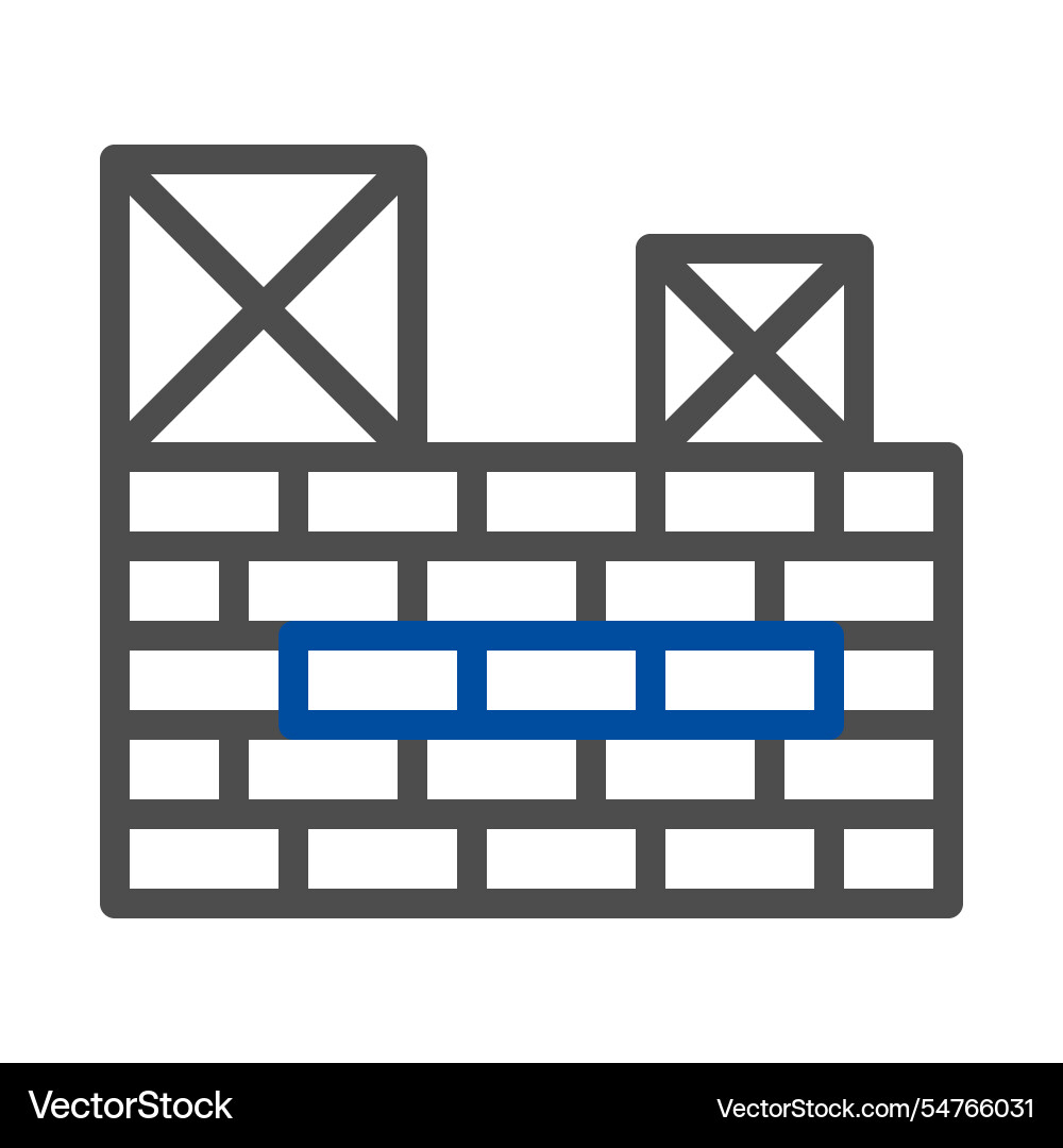 Brick wall construction icon concept of building Vector Image