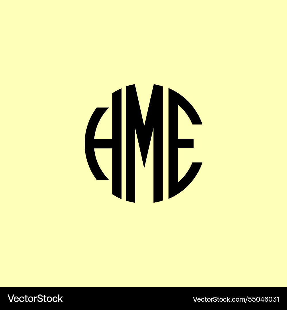 Creative rounded initial letters hme logo Vector Image
