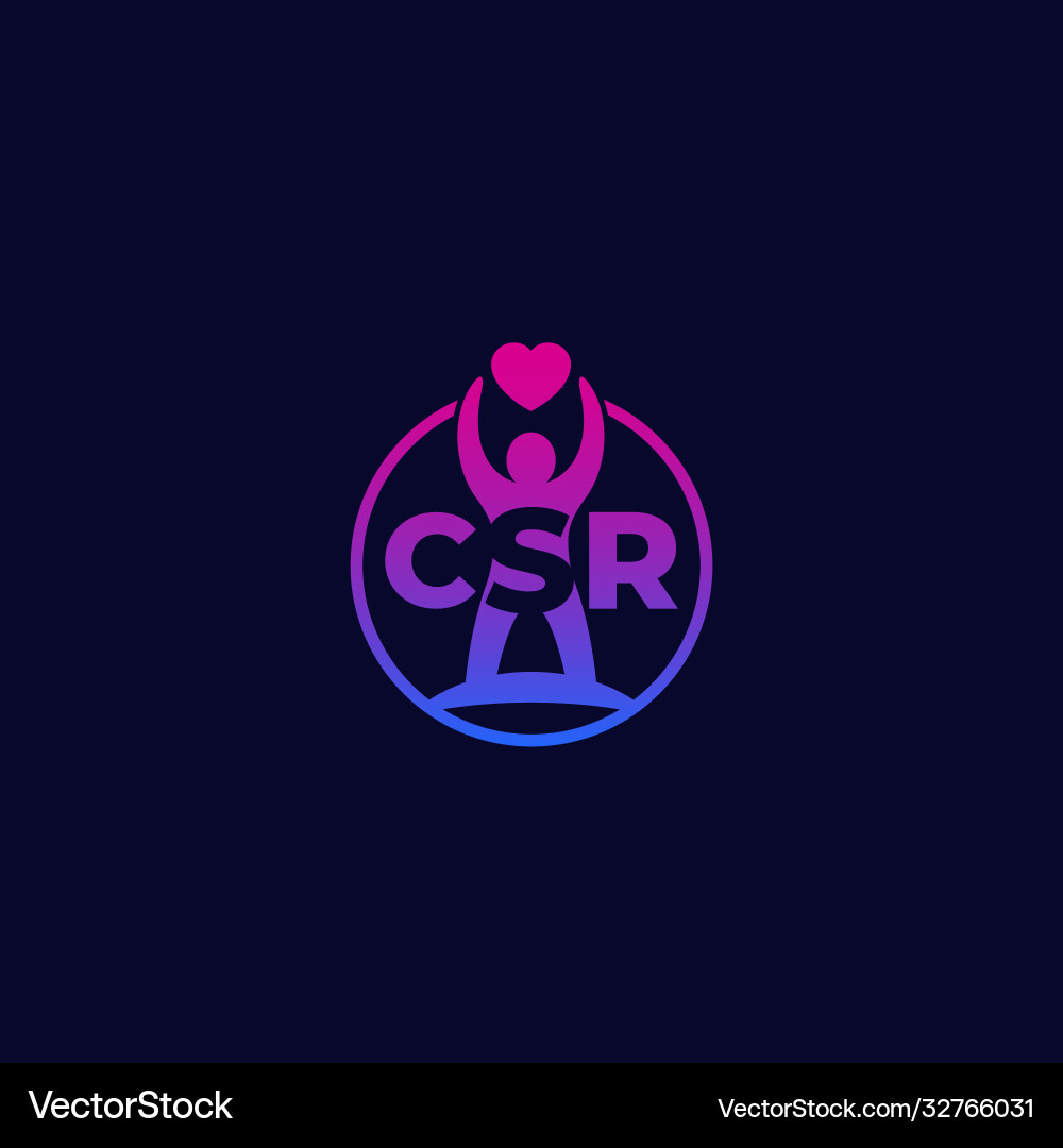 Csr icon corporate social responsibility logo Vector Image