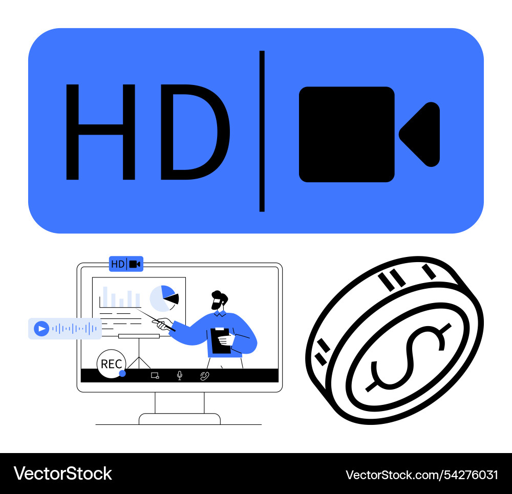 High-definition video editing for business Vector Image
