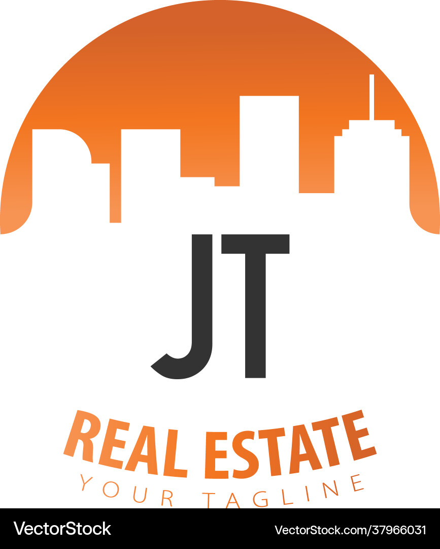Initial letter jt real estate creative logo Vector Image