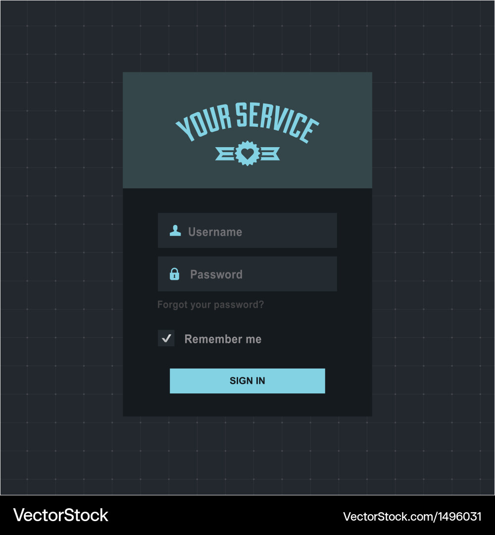 Login form Royalty Free Vector Image - VectorStock