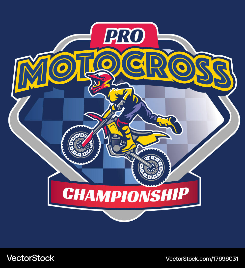 Motocross race badge Royalty Free Vector Image