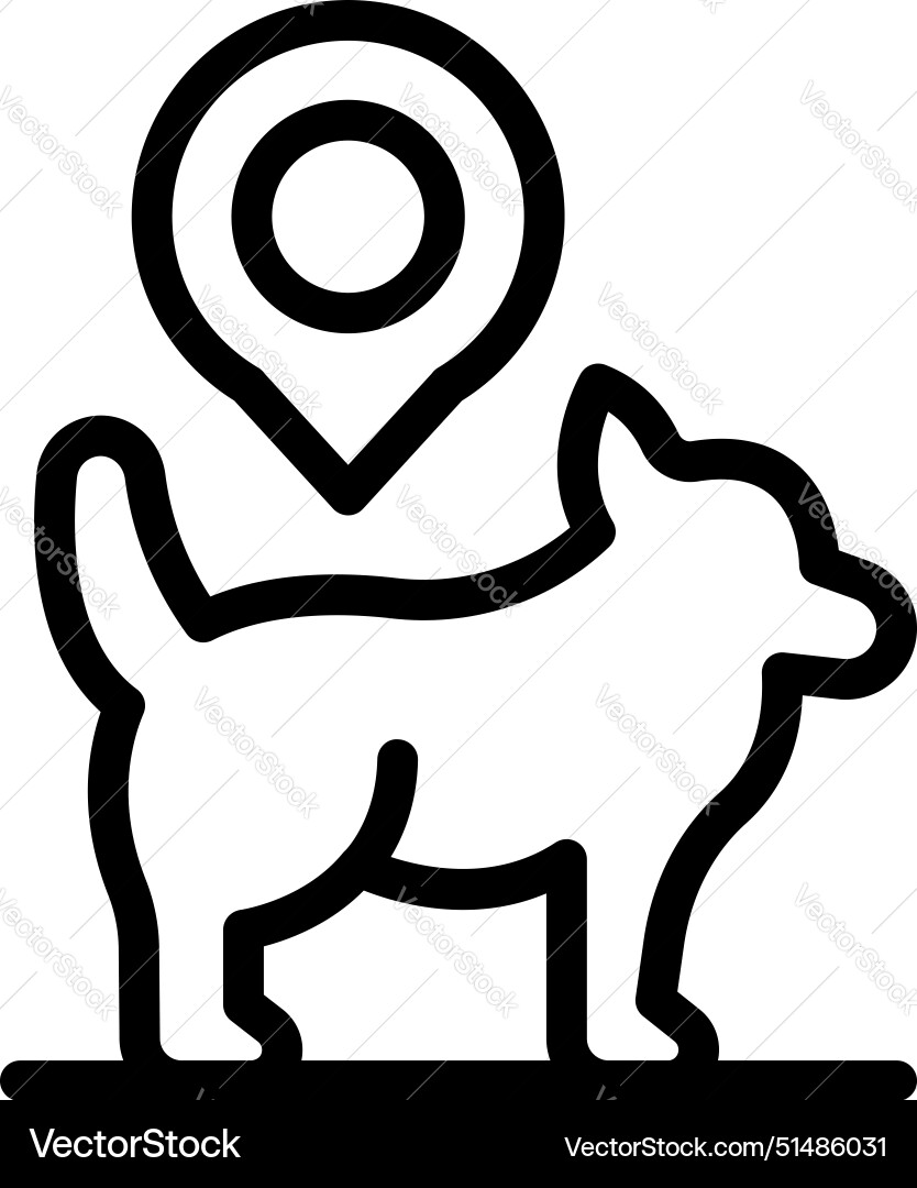 Pet location icon line art Royalty Free Vector Image
