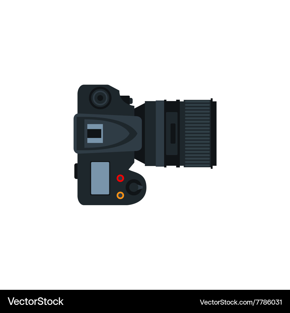 Professional photo camera top view Royalty Free Vector Image